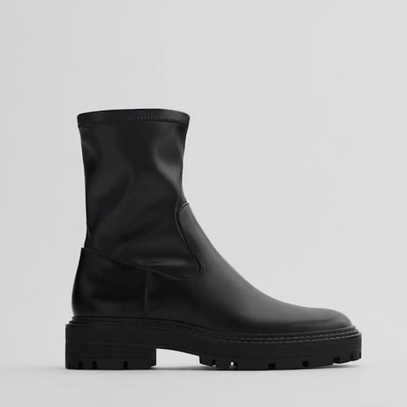 Zara | Shoes | Zara Low Heel Lug Sole Ankle Boots | Poshmark